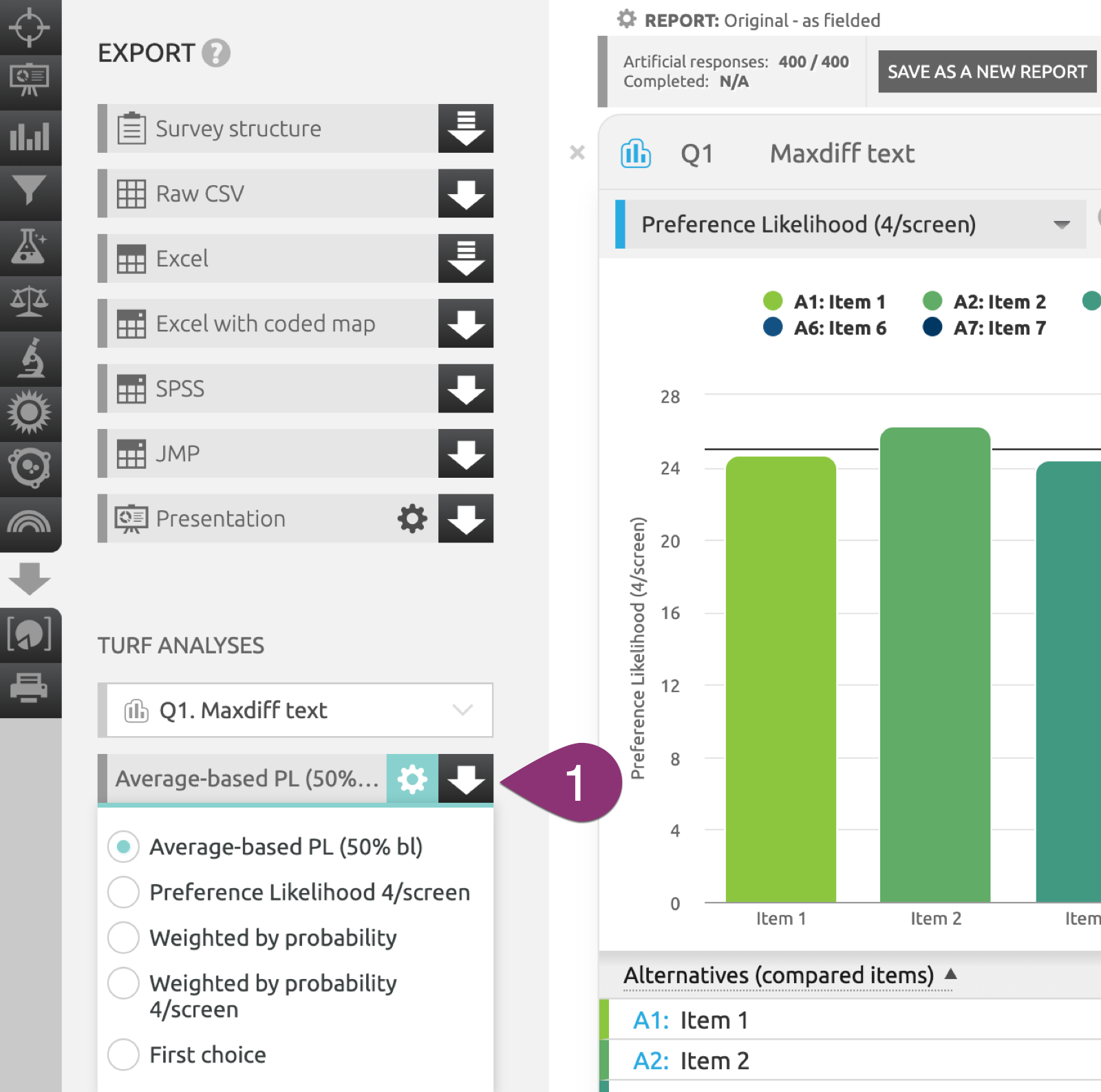 Advanced MaxDiff HB TURF Analysis – aytm Help Center